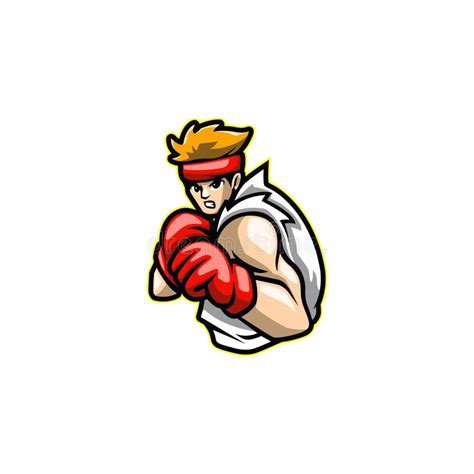 Street Fighter Logo Mascot Vector Stock Vector Illustration Of