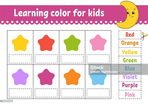 아이들을위한 색상 학습 워크시트를 개발하는 교육 컬러 사진이 있는 액티비티 페이지입니다 아이들을위한 수수께끼 격리된 벡터