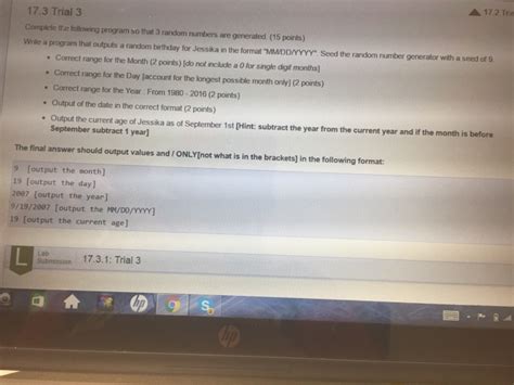 complete the following program so that 3 random
