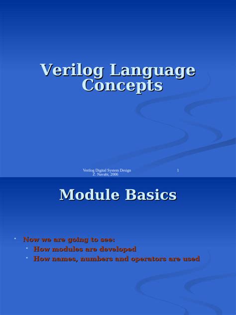 verilog language concepts pdf parameter computer programming