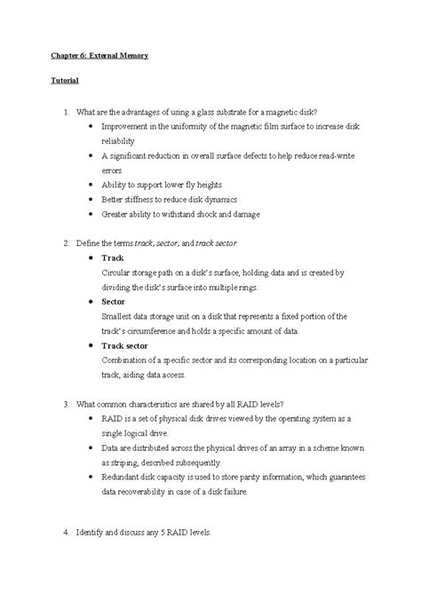 Chapter 6 Tutorial Chapter 6 External Memory Tutorial 1 What Are