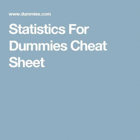 Statistics For Dummies Cheat Sheet Artofit