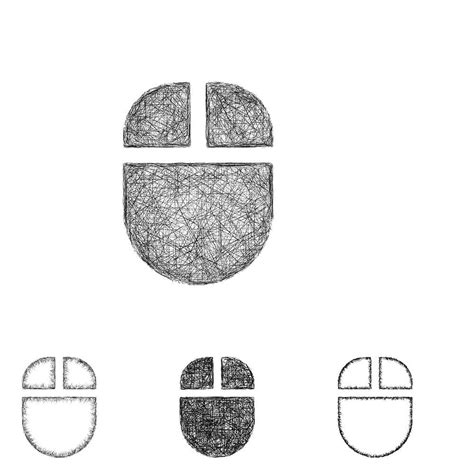 무선 마우스 아이콘 세트 스케치 라인 아트 벡터 Eps Ai Uidownload