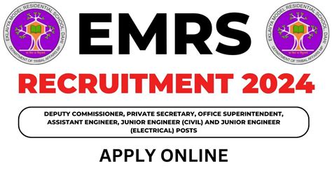 Emrs Recruitment 2024 Notification Out For Various Posts Apply Online