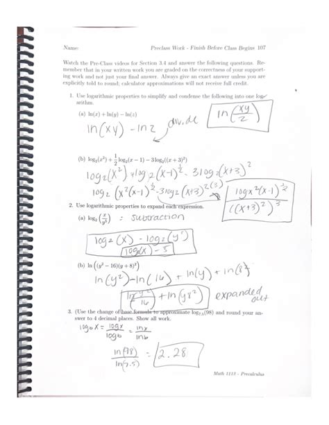 Scanned Documents 2 Math Practice Problems For Precalc Math 1113e