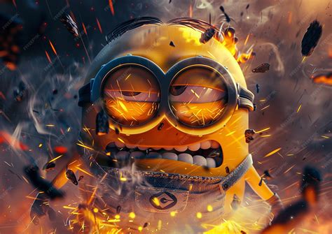 Premium Photo Angry Minion Wallpaper In The Style Of Aggressive