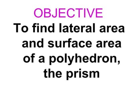 Surface Area Of Prisms And Cylinders Ppt