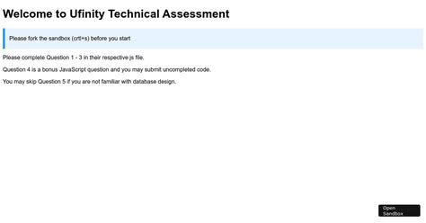 Technical Assessment Forked Codesandbox