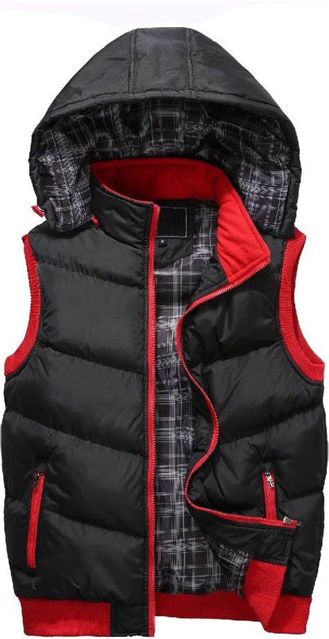 Casaco De Inverno Sem Mangas Masculino Comaba Casaco Acolchoado Quente Colete Jaqueta Preto 3x