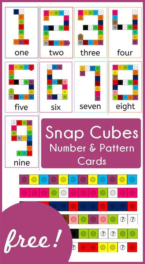 Snap Cubes Number And Pattern Cards One Beautiful Home Preschool
