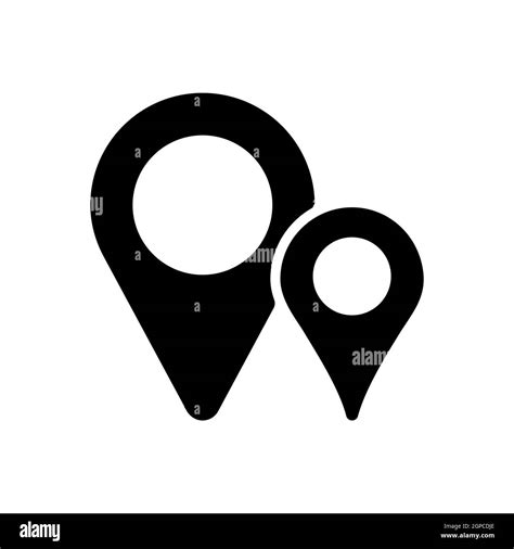 Two Pin Map Glyph Icon Map Pointer Map Markers Gps Location Symbol