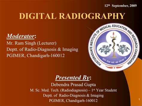 Computed Radiography And Digital Radiography Crdr Pptx