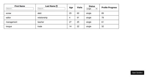 React Table Usefilter Spi Forked Codesandbox