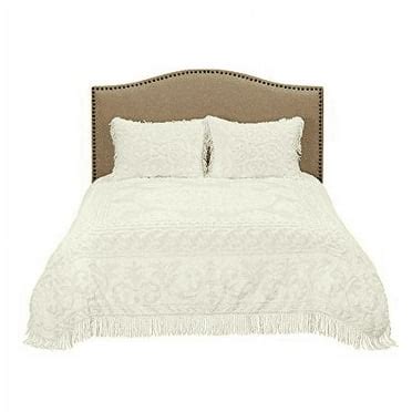 Kingston King Size Tufted Floral Chenille Bedspread 100 Cotton