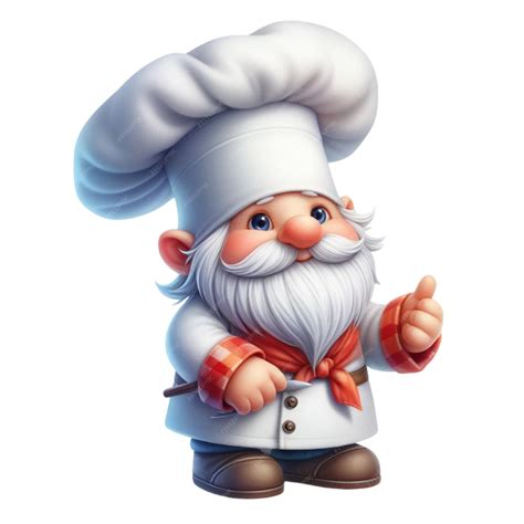 Premium Vector A Watercolor Gnome Chef Clipart