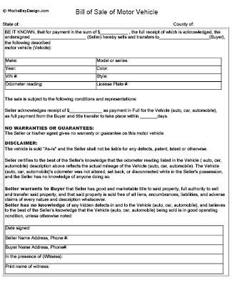 Free Printable Bill Of Sale As Is No Warranty Download Free Printable