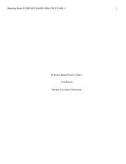EBP Task 1 C361 Docx Running Head EVIDENCE BASED PRACTICE TASK 1 Evidence Based Practice Task