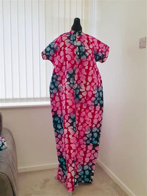 Pink And Green Bubu With Buttons Etsy