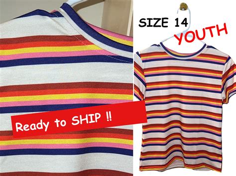 Max Stranger Things Striped T Shirt Girl Top Halloween Costume Etsy