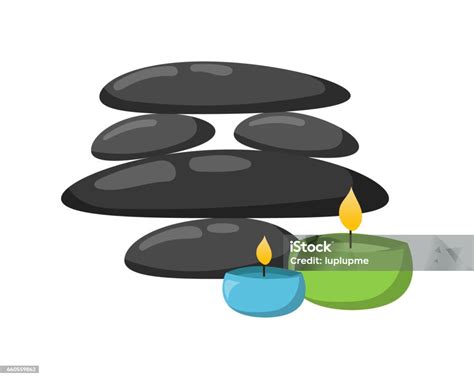 바다 조약돌에서 피라미드 휴식 힙 돌 격리 하 고 건강 한 웰빙 블랙 마사지 명상 자연 도구 스파 균형 치료 선 벡터 일러스트 레이 션 개념에 대한 스톡 벡터 아트 및 기타