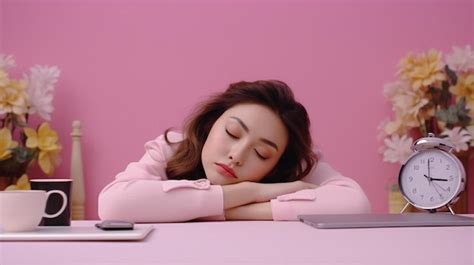 Premium Photo Young Frustrated Exhausted Woman Laid Her Head Down On