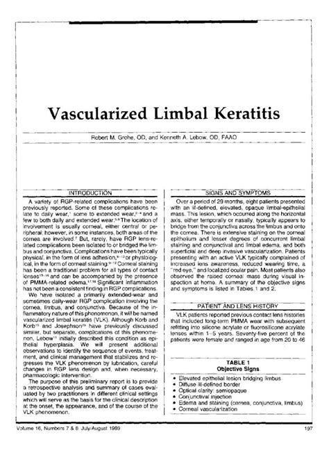 Pdf Vascularized Limbal Keratitis Dokumentips