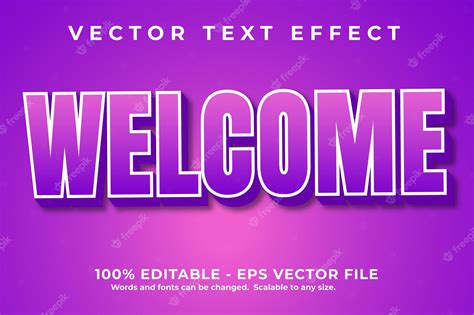 Premium Vector Welcome 3d Editable Text Effect Modern Font Effect