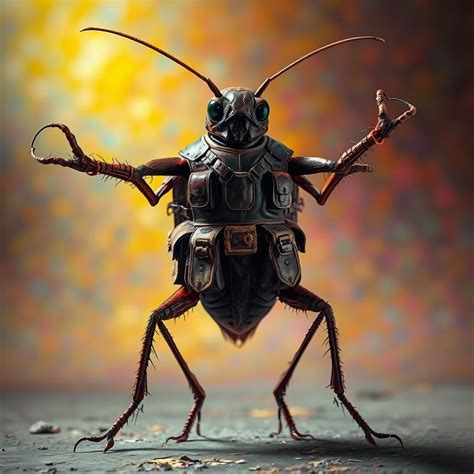 Gritty Hyperrealistic Humanoid Cockroach Hero Ai Art