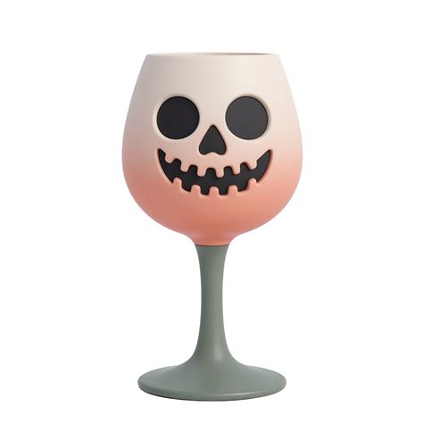 Spooky Skull Wine Glass Halloween Decor Party Supplies 56420768 Png