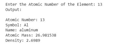 Get The Details Of An Element By Atomic Number Using Python Geeksforgeeks