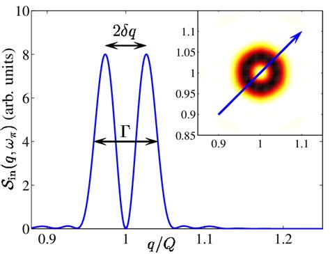 plot of the dynamic structure factor at ω ωπ as a function of q along