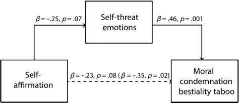 Mediation Analysis For Bestiality Taboo Experiment 2 Self Affirmation