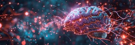 Abstract Digital Visualization Of Human Brain With Neural Networks Ai And Neuroscience Concept