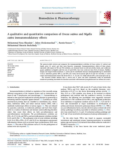 Pdf A Qualitative And Quantitative Comparison Of Crocus Sativus And