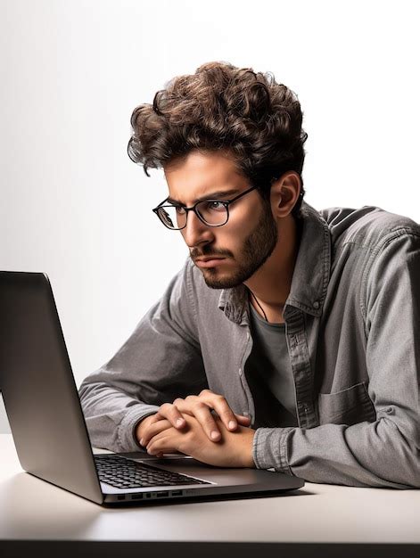 Premium Photo Focused Male Programmer Coding Ai Generated