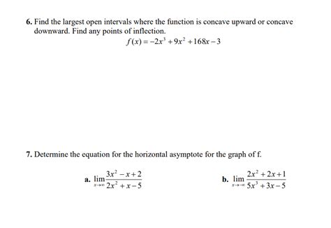 Solved 6 Find The Largest Open Intervals Where The Function