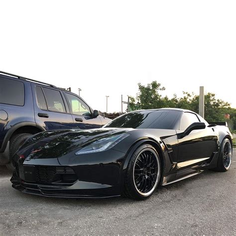 Corvette Wheels Cray Eagle Set Gloss Black With Mirror Cut Lip On