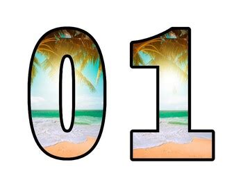 6 Beach Themed Numbers By Katherines Kanvas Tpt