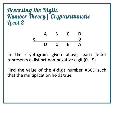 Multiplying To Reverse The Digits A Cryptarithmetic Question R