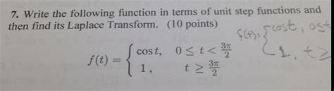 solved write the following function in terms of unit step
