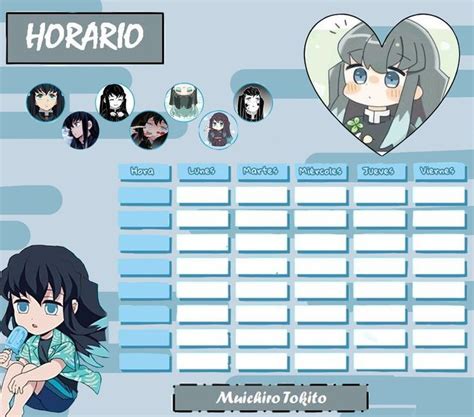 Horario Escolar De Shinobu Kocho En 2025 Horario Escolar Horario De
