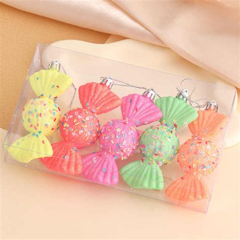 Wholesale 5pcs Macron Color Series Candy Pendants Christmas Tree Decorations Valentines Day