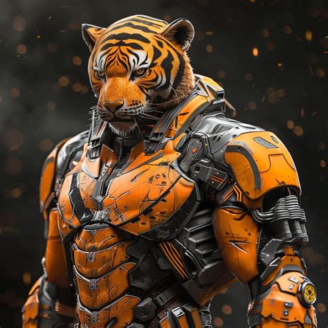 Premium Photo Front Shot Full Body Portrait Of Tiger Man