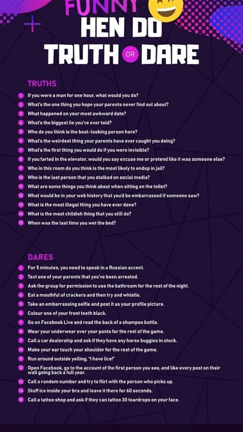 Truth Or Dare Questions For Best Friends Funny Truth Or Dare Truth