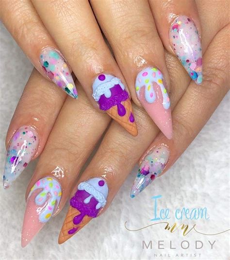 Pin On Nails Ice Cream Nails Cream Nail Art Cream Nails