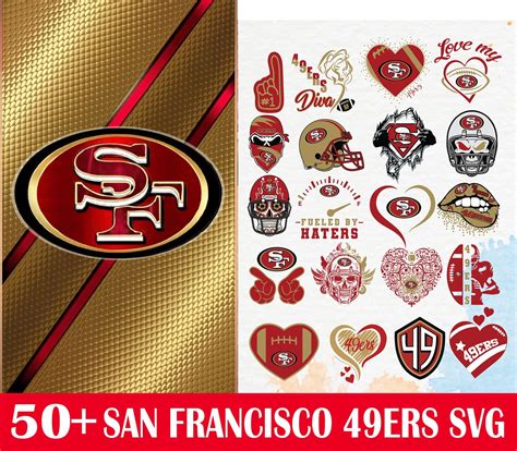 50 San Francisco 49ers Svg Bundle Nfl Teams Svg Nfl Svg American