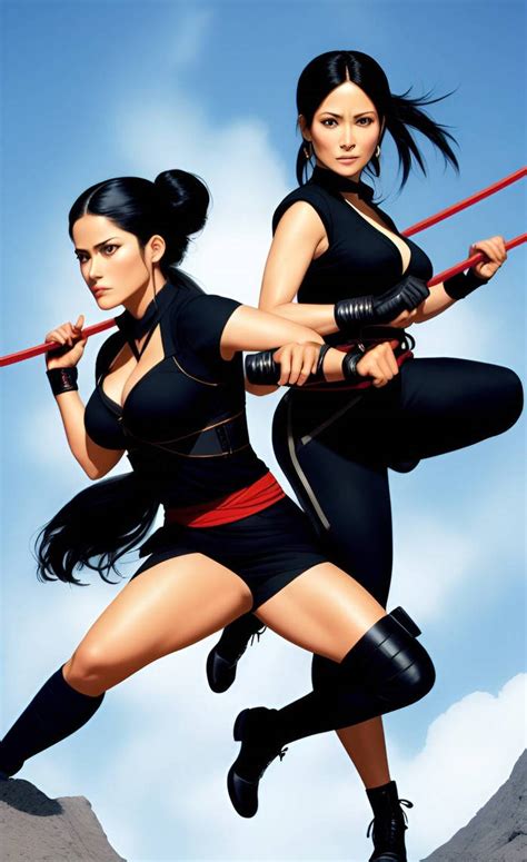 Salma Hayek And Lucy Liu As Ninja By Sandomega On Deviantart