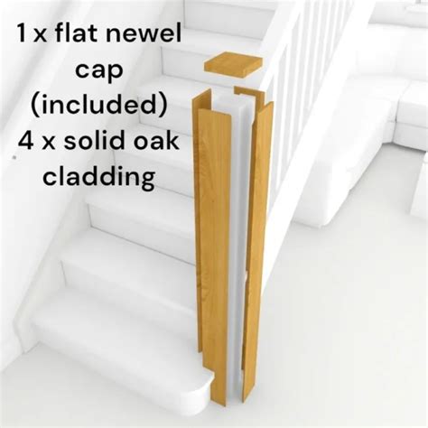 Mitred Newel Post Cladding Set Solid Oak Fiximer