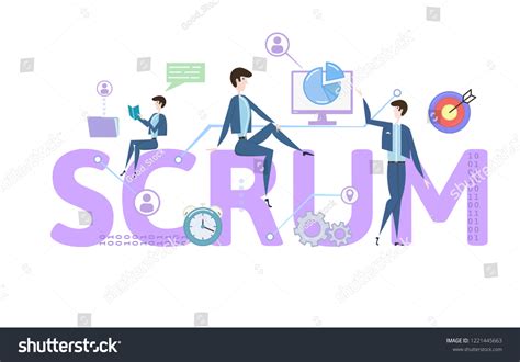 Scrum Framework Concept Keywords Letters Icons Stock Illustration Shutterstock