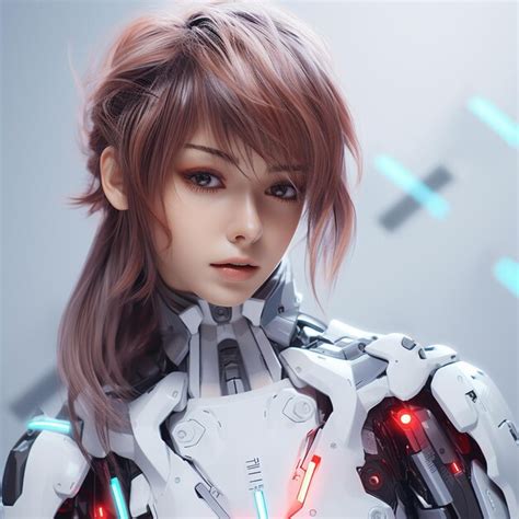 Premium Ai Image 3d Render Of Futuristic Cyber Robot Anime Girl In Futuristic Robot Lab And